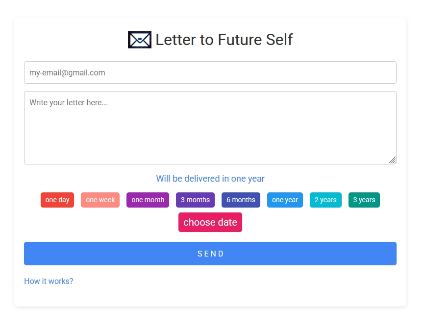 Write a Letter to Your Future Self - Send & Receive Future Messages
